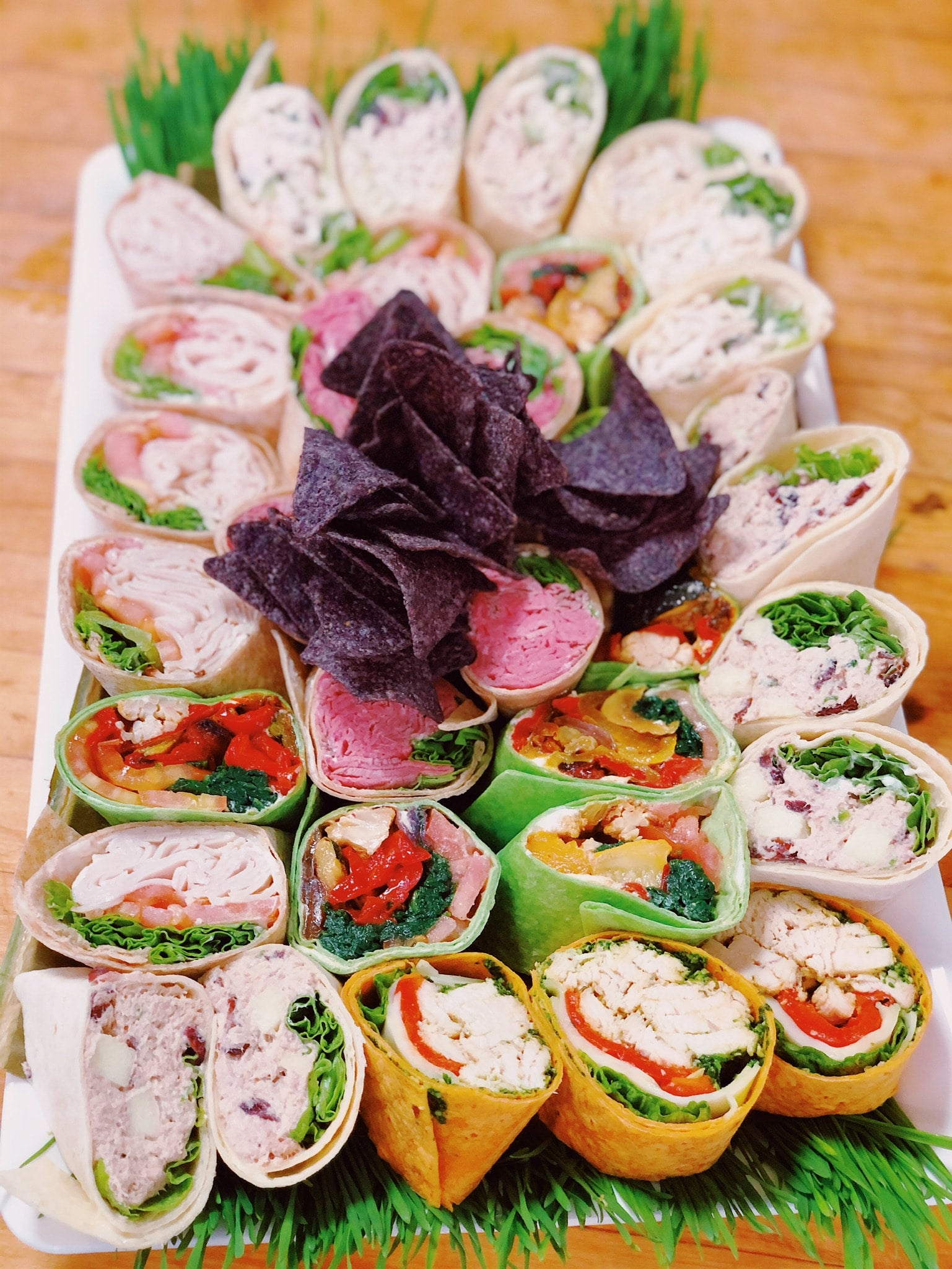 Wraps cut into 1/3rds Platter | Garelick & Herbs